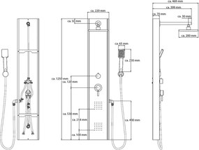 Eisl Sanitär Sprchový hydromasážní panel Tahiti 60035