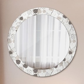 Kulaté dekorativní zrcadlo na zeď Abstraktní květinový fi 70 cm