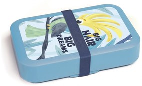 DBP box na svačinu velký  s gumičkou modrá Papoušek Big Hair