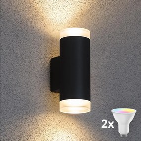 BRILAGI - LED RGBW Venkovní nástěnné svítidlo MATERA 2xGU10/4,8W/230V černá IP54