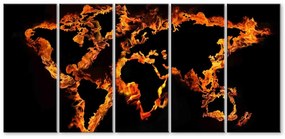 Malvis ® Obraz ohnivá mapa světa Velikost: 125x60 cm
