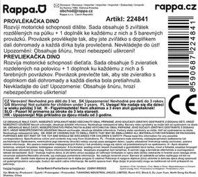 RAPPA Provlékačka dinosauři / 5 obrázků / 5 tkaniček