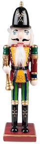 Vánoční dekorace socha Louskáček v barevném obleku - 9*7*30 cm