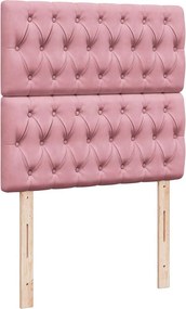 Box spring postel s matrací růžová 100x200 cm samet 3292273