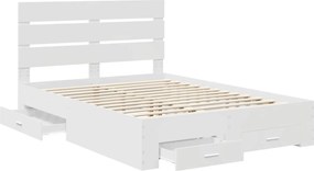 Rám postele se zásuvkou Bílá 160 x 200 cm Kompozitní dřevo 3411951