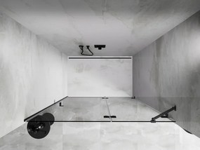 Mexen, Mexen Lunar pravé otočné sprchové dveře 135 cm, průhledné, pistolově šedé kartáčované - 834-135-000-66-00-P