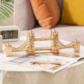 RoboTime 3D dřevěná mechanická skládačka Tower Bridge svítící