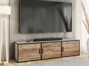 TV skříňka ROJO 3 bílý + dub Craft zlatý uzavřená TV skříňka s policí