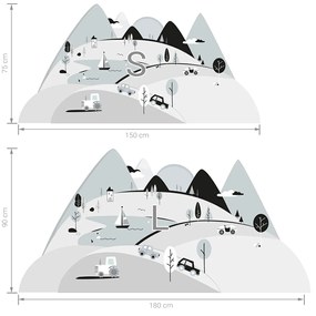 Nástěnná samolepka HORY šedá Zvolte rozměr: S