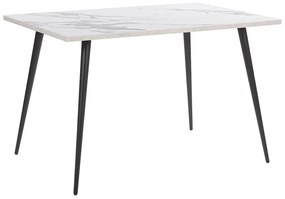 Jídelní stůl 120 x 80 cm bíly mramor efekt s černým SANTIAGO Beliani