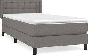 Box spring postel s matrací tmavě šedá 90x190 cm textil 3129994