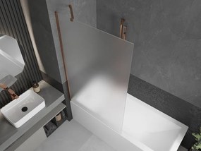 Mexen Next, vanová zástěna 1-křídlová 100 x 150 cm, fixní křídlo, 6 mm námraza sklo, růžové zlato profil, 895-100-000-00-30-60
