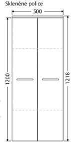 Intedoor střední skříň,2 dveře, UNI SS 122/50 2D Varianta: D331 Dub Chamonix