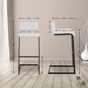 Barová židle Newport umělá kůže B – bílá