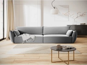 Světle šedá sametová pohovka 248 cm Vanda – Mazzini Sofas