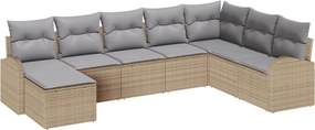 Set pohovek 8 ks Beige a světle šedá polyratan 3354829