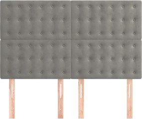 Čelo postele světle šedé 144x5x118/128 cm sametové 3116814
