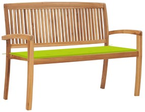 vidaXL Stohovatelná zahradní lavice s poduškou 128,5 cm masivní teak