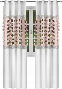 Decentní Pěkná Závěs na průchodkách 145x250 Pudrová Růžová Zirkony LENYH3ZP