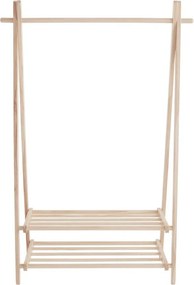 Stojan na oblečení z borovicového dřeva ve světle přírodní barvě 100x150x41 cm Cole – Jotex