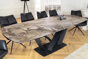 Rozkládací keramický jídelní stůl Magma 180-220-260cm taupe mramor