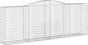 Klenuté gabionové koše 3 ks 400x50x140/160cm pozinkované železo 3147023