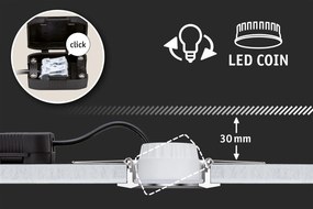 P 92459 LED vestavné svítidlo Nova Plus Coin samostatné svítidlo výklopné IP65 kruhové 93mm 30° Coin 6W 230V stmívatelné 2700K černá mat - PAULMANN