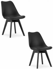Set dvou jídelních židlí MARK černý - černé nohy (2 ks)