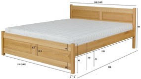 Manželská postel z masivu LK109 buk
