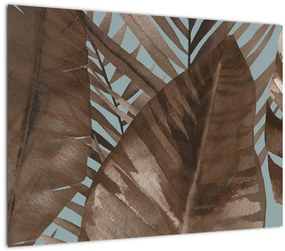 Skleněný obraz - Palmové listy, aquarel (70x50 cm)