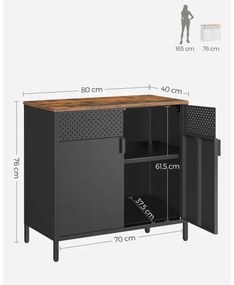 Komoda FIRA černá/hnědá