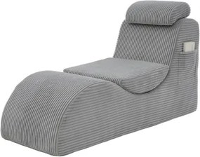 Aosom Moderní volnočasové křeslo s ergonomickým opěradlem, odnímatelným sedákem a boční kapsou, 160 x 66 x 90 cm, Světle šedá