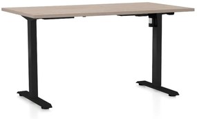 Výškově nastavitelný stůl OfficeTech A, 140 x 80 cm - černá podnož Barva: Dub