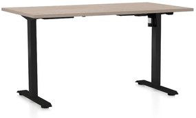 Výškově nastavitelný stůl OfficeTech A, 140 x 80 cm - černá podnož Barva: Světle šedá