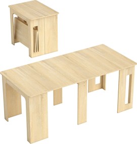 HOMCOM Jídelní stůl, skládací stůl, rozkládací kuchyňský stůl, jídelní stůl, dřevotřískové desky, 60-180 x 85 x 75 cm, přírodní