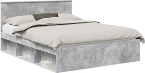 Rám postele Betonově šedá 150 x 200 cm Masivní borové dřevo 3410585