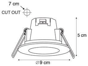 Sada 3 zapuštěných bodových světel bílých vč. LED 3000K 4W IP65 - Blanca