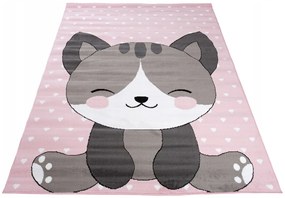 Chemex Dětský koberec kočička růžový různé rozměry Rozměr: 220x160cm
