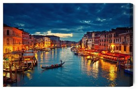 Obraz Benátky V Noci Nedostatek Nedostatek Přírodní plátno 30x20