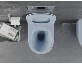 Mexen Lena WC mísa Rimless s pomalu padající deskou slim, duroplast, Matná šedomodrá - 30224069