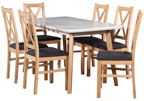 Jídelní Set Zefir 1+6 St41 +W113 Bílý/Buk