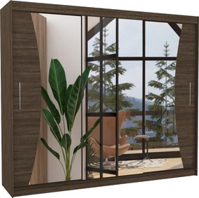 ADRK Furniture Skříň s posuvnými dveřmi a zrcadlem DIEGO 250 ADRK-SW-DIE-CH-250