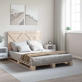 Rám postele s čelem bílý 140 x 200 cm masivní borové dřevo 3281570