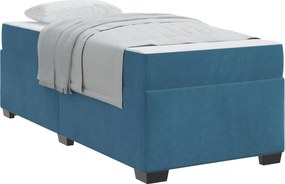 Rám postele s matrací Tmavě modrá 100 x 200 cm textil 3399276
