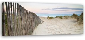 Obraz na plátně Panorama západu slunce na pláži - 90x30 cm
