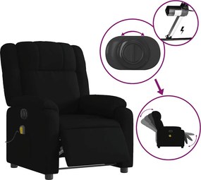 Elektrické masážní polohovací křeslo černé textil 3205192