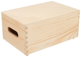 ČistéDřevo Dřevěný box s víkem 30 x 20 x 14 cm