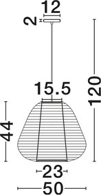 Bílé lněné závěsné svítidlo ø 50 cm Linnet – Nova Luce