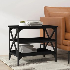 Odkládací stolek černý 55 x 38 x 45 cm kompozitní dřevo