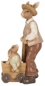 Dekorace figurka králík s malým králíčkem - 12*7*23 cm